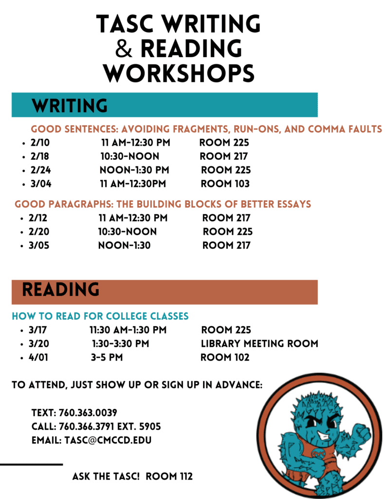 TASC Workshops - Copper Mountain College